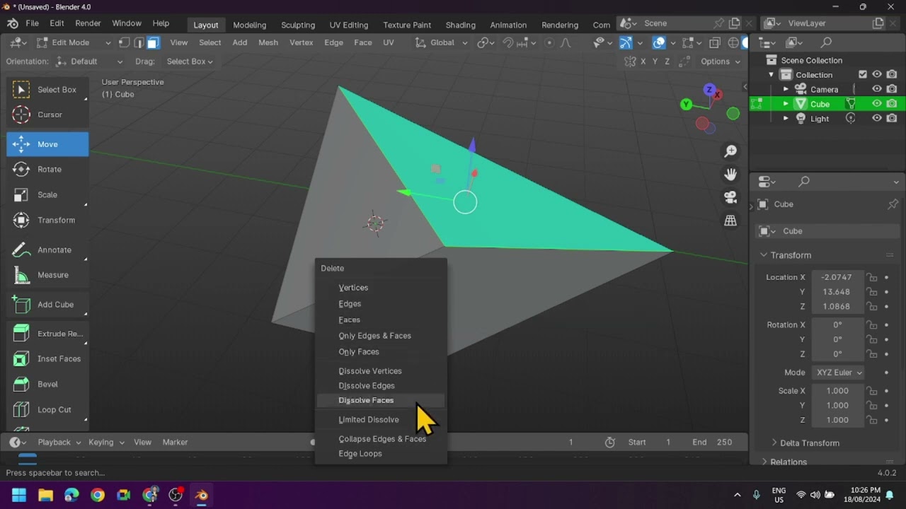 Understanding Edit Mode: Working with Vertices, Edges, and Faces