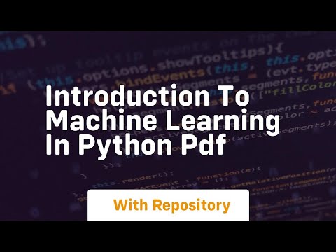 introduction to machine learning in python pdf