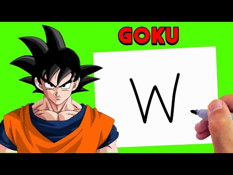 Goku from Drawing With letter W easy for beginners
