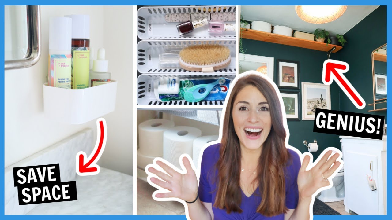 GENIUS SMALL BATHROOM STORAGE IDEAS (that are also rental-friendly!)