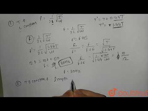 The fundatmental frequency of a sonometer wire increases by 6 Hz if its tension is increased by ...