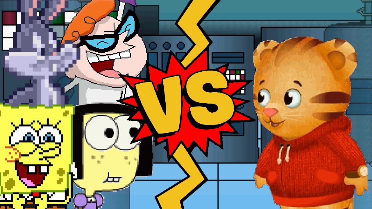 M.U.G.E.N Battles | Bugs Bunny/Dexter/SpongeBob/Tilly Green vs Daniel Tiger