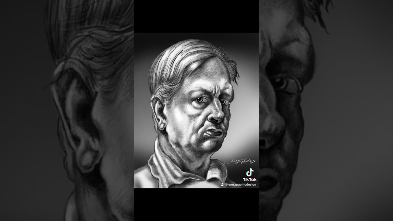 Ritratto del pittore metafisico Giorgio De Chirico da un quadro dell'Artista - disegno a matita