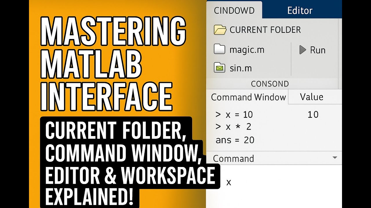 Mastering MATLAB Interface: Current Folder, Command Window, Editor & Workspace Explained!
