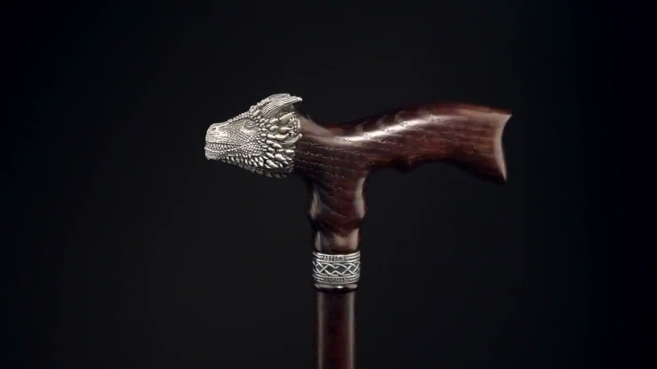 Hand Carved Dragon Walking Cane or Stick