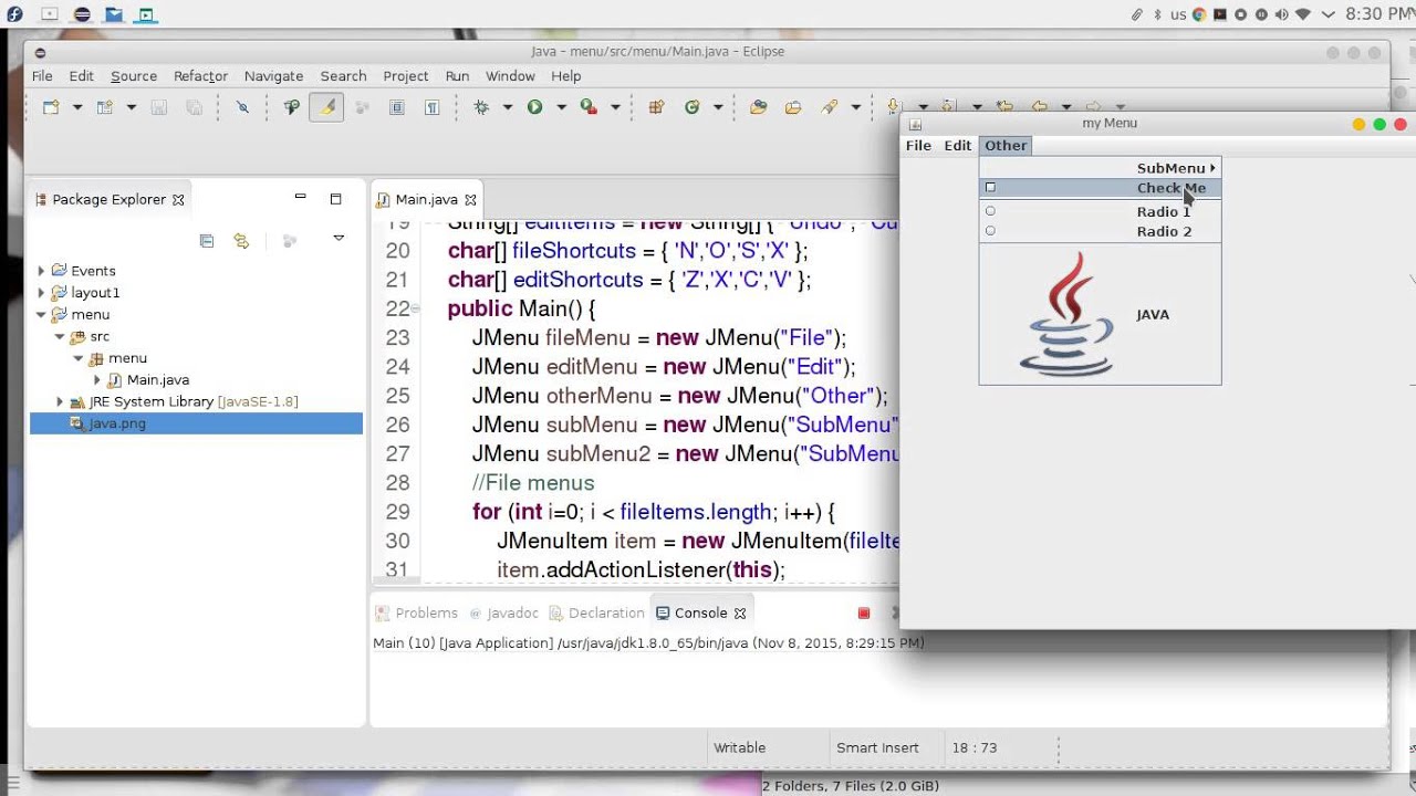 54 JAVA Swing GUI Menu
