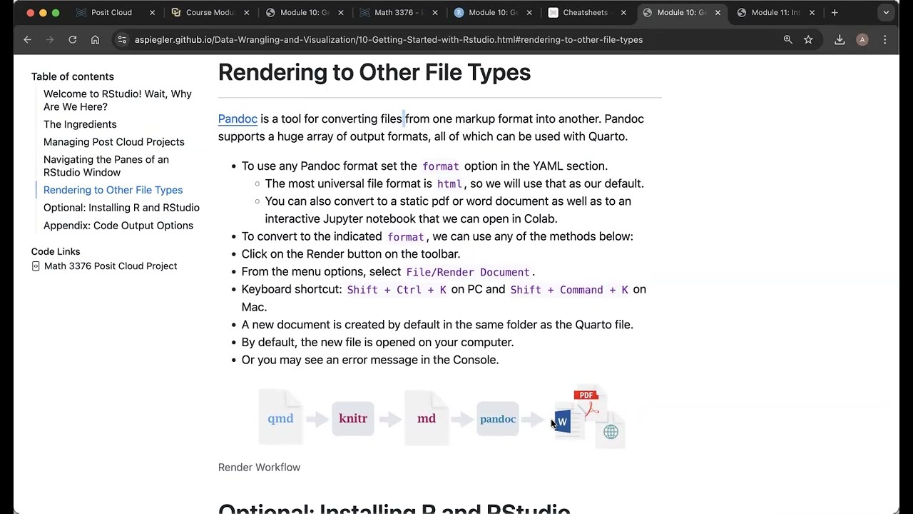 Rendering a Quarto Document to HTML
