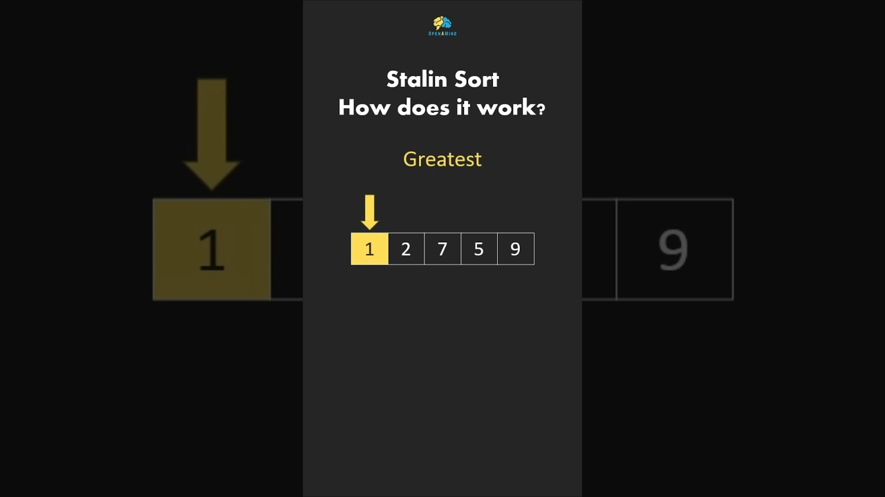 Stalin Sort - Algorithms in 60 Seconds #sortingalgorithm #coding #programming #learntocode
