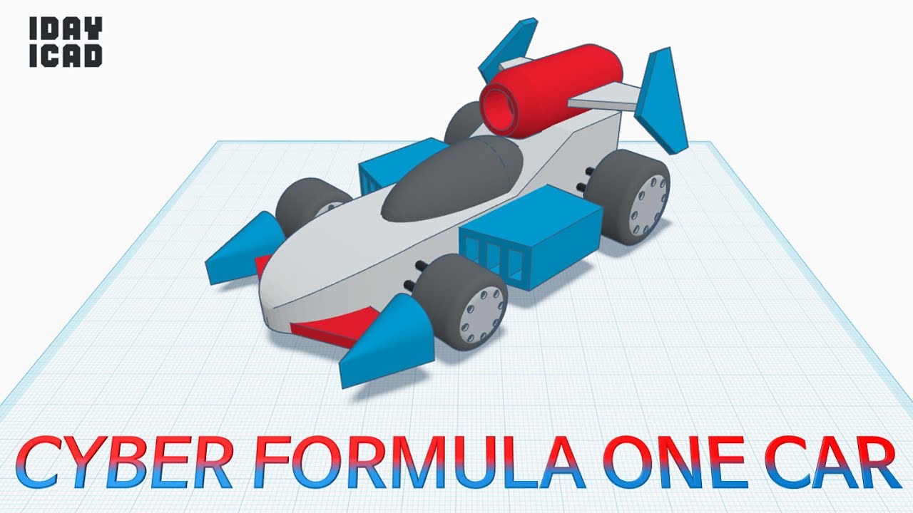 [1DAY_1CAD] CYBER FORMULA ONE CAR (Tinkercad : Design / Project / Education)