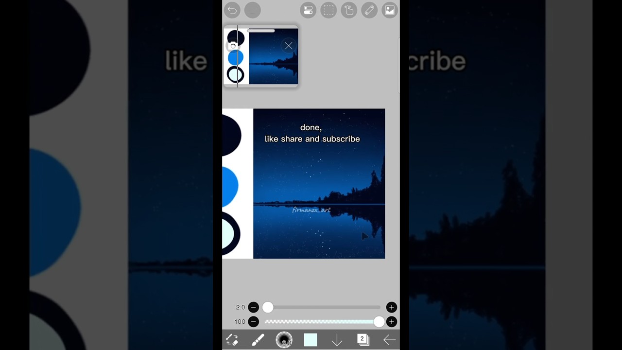 Easy water reflection drawing tutorial using only 3 colors #ibispaintx #painting #art #tutorial