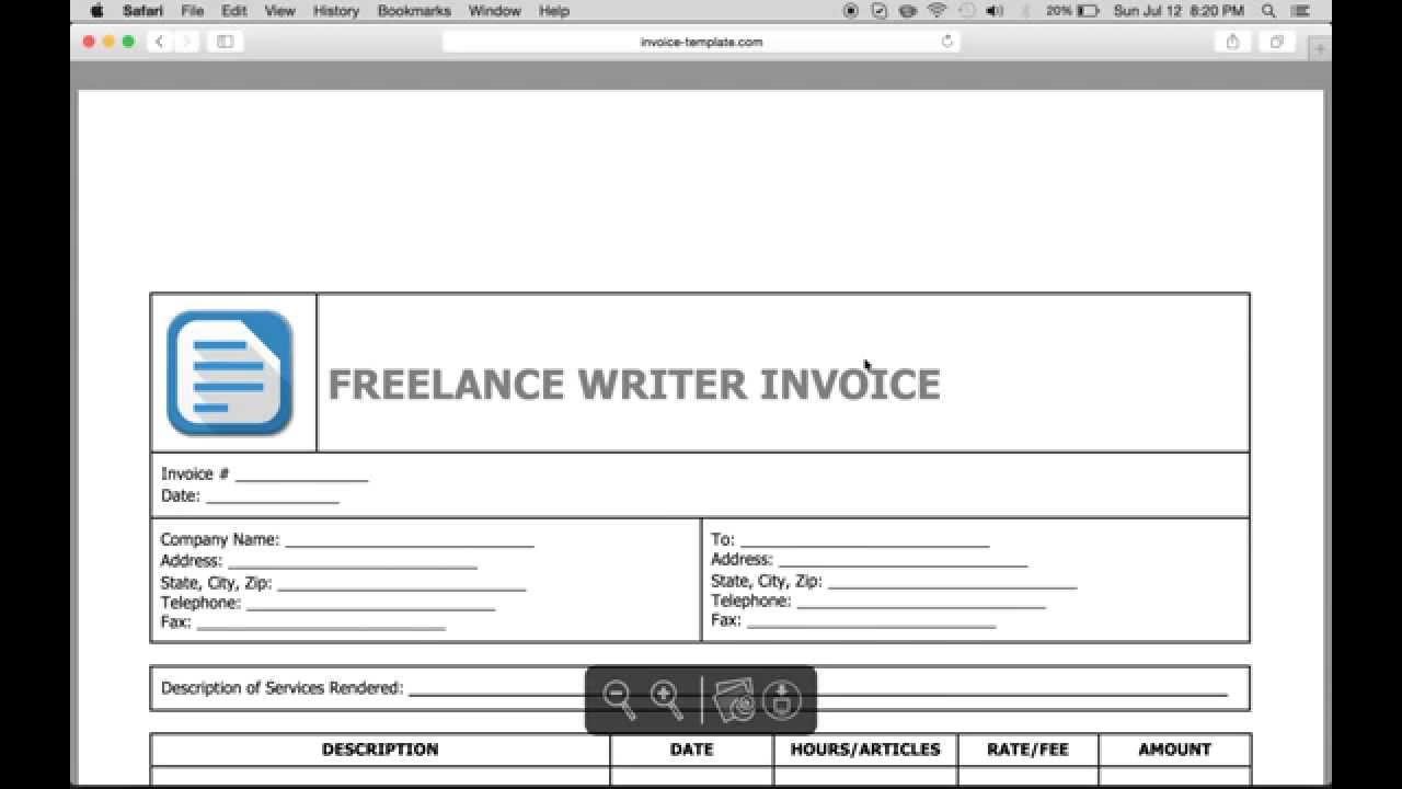 Write a Freelance Writer Invoice | Excel | Word | PDF