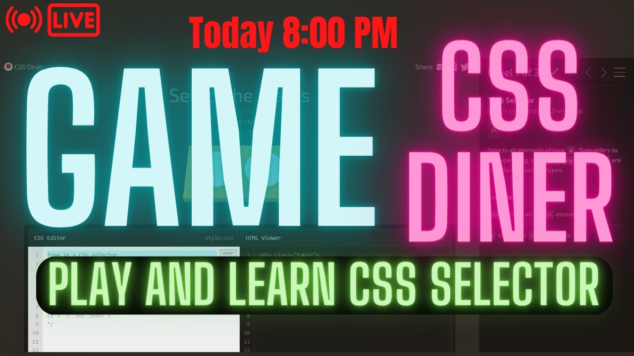 Game :  CSS Diner (Where we feast on CSS Selectors)  #games #coding #playandlearn