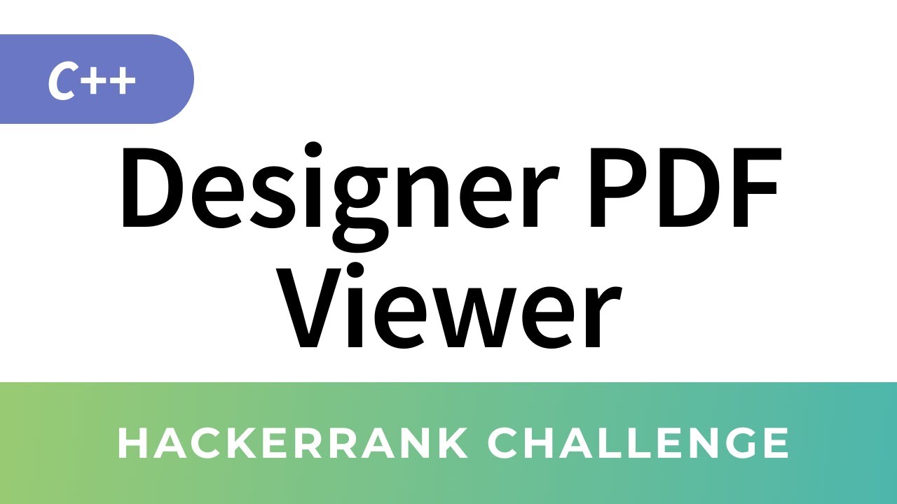 HackerRank C++ Algorithms: Designer PDF Viewer solution (Implementation)
