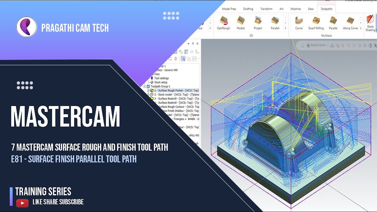 Mastercam   Surface Finish Parallel Tool Path