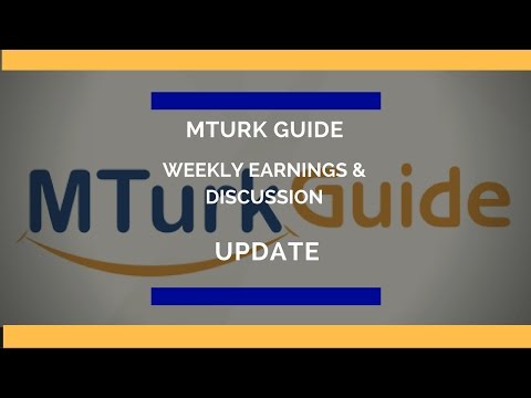 MTurk Guide Earnings Video w/e November 20 2016