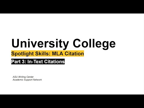 MLA Style and Citation: In-Text Citations