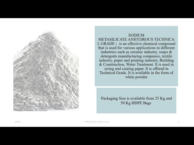 Silicate - Sodium Metasilicate Pentahydrate Technical Manufacturer from ...