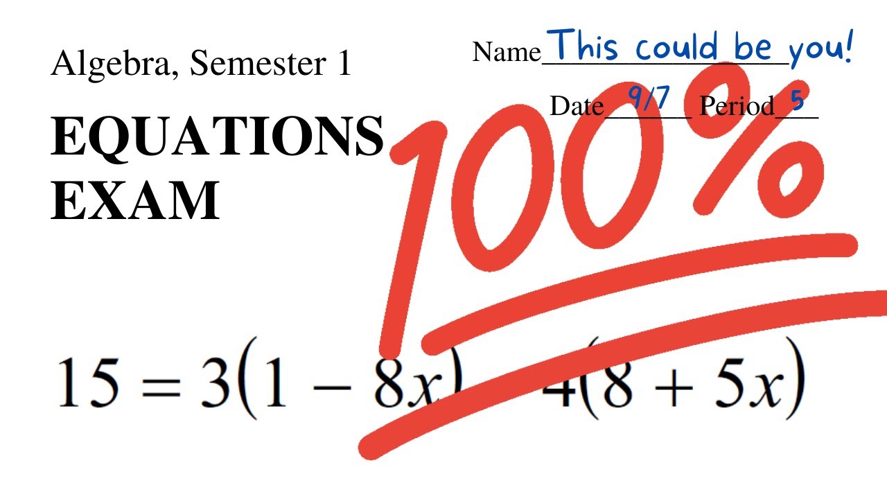 Algebra 1 Equations Test Study Guide