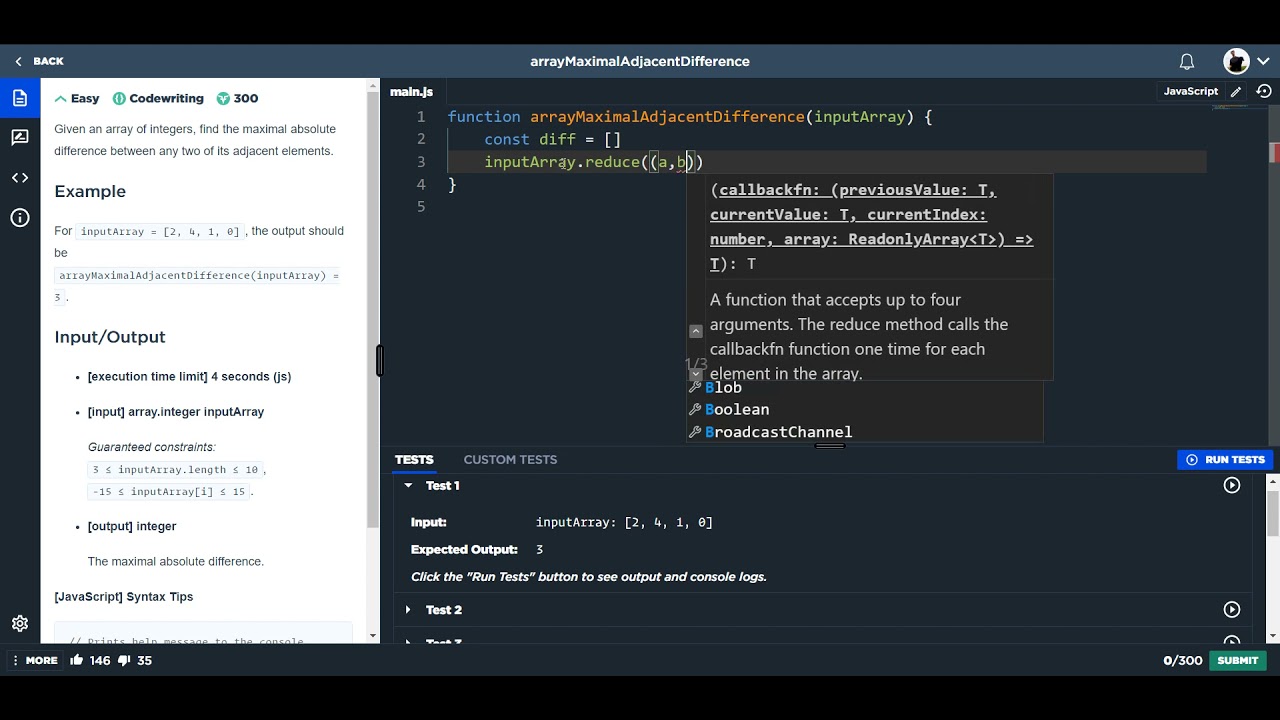 Array Maximal Adjacent Difference - Javascript - Code SIgnals