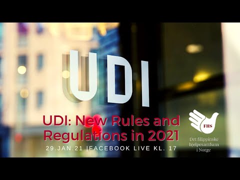 FHS presents UDI: New Rules & Regulations in 2021| Det filippinske hjelpesamfunn i Norge