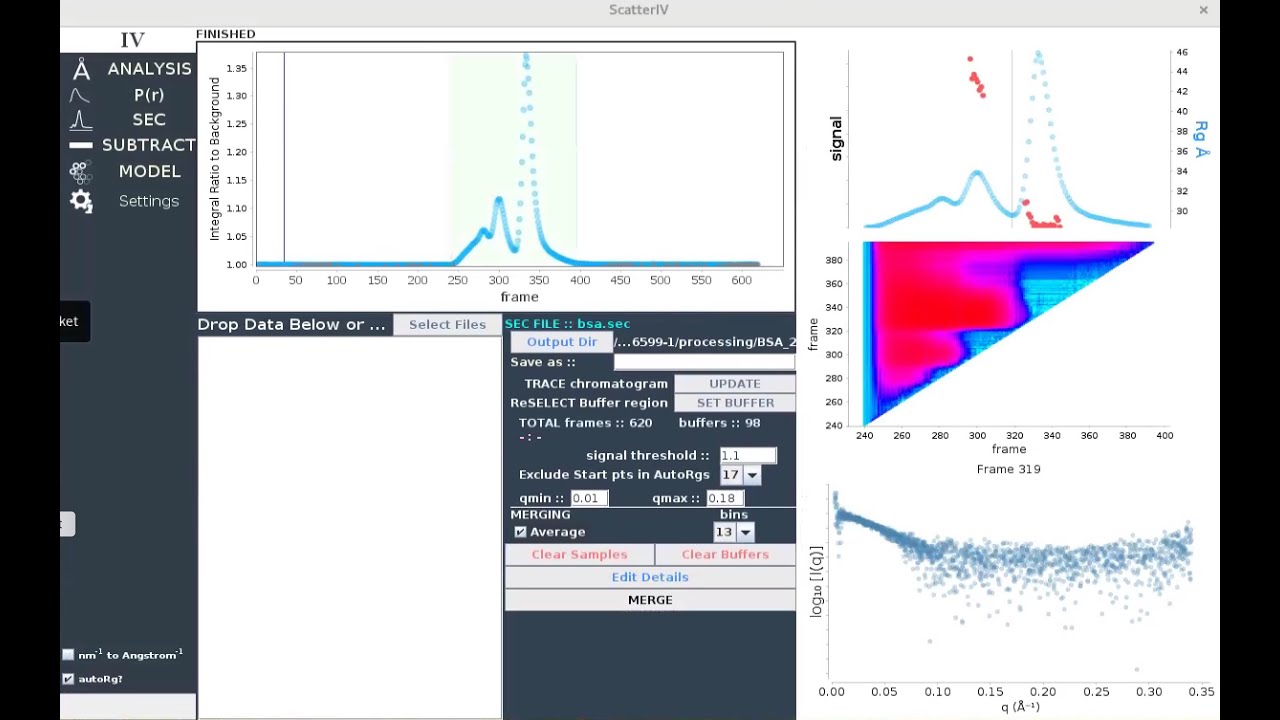 Scatter Tutorials: 8) Reducing SEC data using Scatter IV