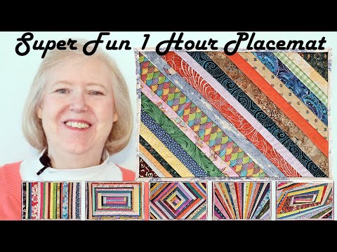 1 hour placemat. A quick, quilt as you go, foundation pieced scrappy placemat.