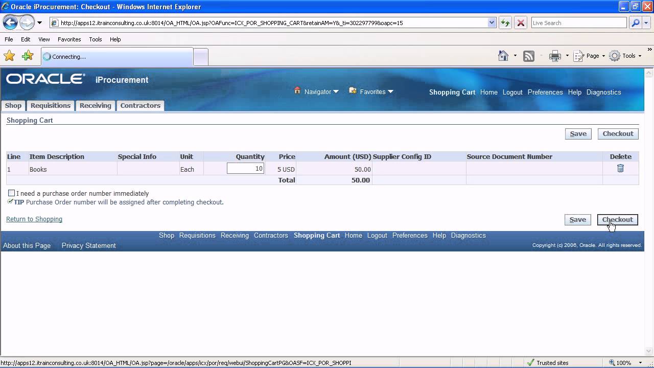 Oracle iProcurement E-Learning