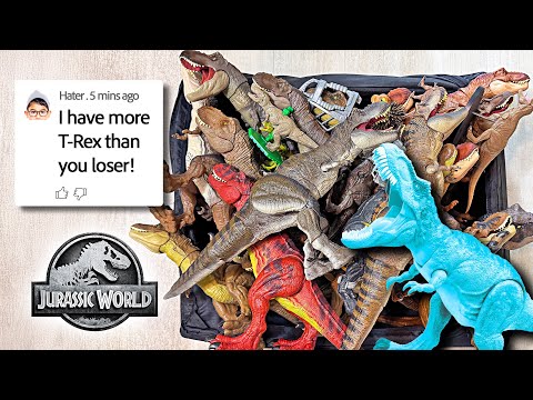 130 Jurassic World T-Rex Toys Collection Challenge!