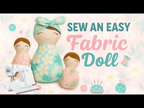 🪡 Sew an EASY Fabric Baby Doll in ONLY 16 minutes! Beginner Sewing Project (+ PRINTABLE PATTERN!)