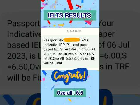 IELTS result Finally cleared ielts exam #ielts #ieltsresult