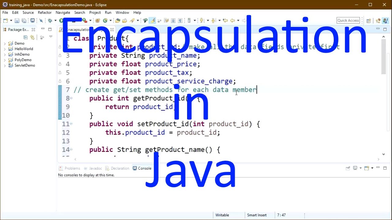 Encapsulation in java tutorial-10 (2019)