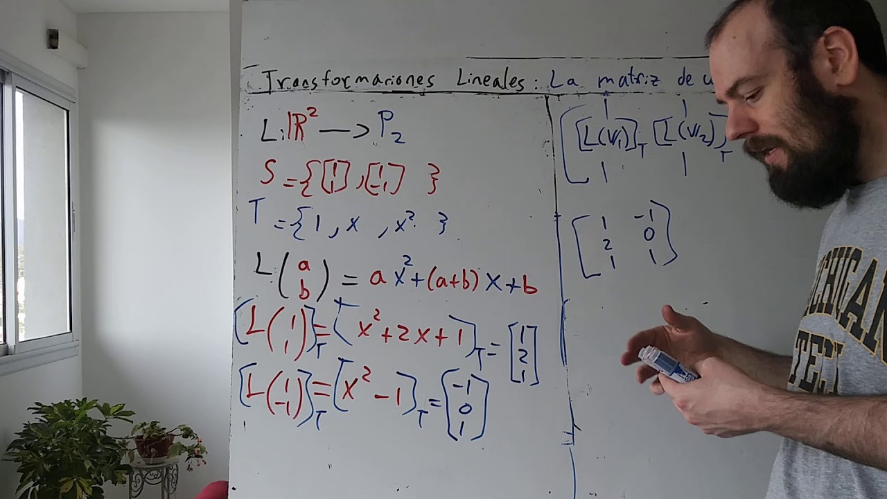 Transformaciones Lineales - Ejemplo de Matriz de una Transformación Lineal