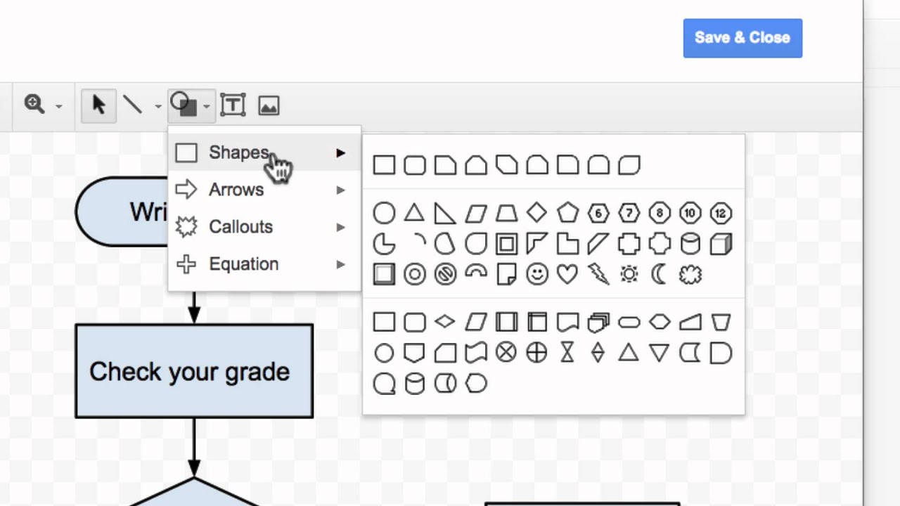 Create a flowchart in Google Docs & Drive