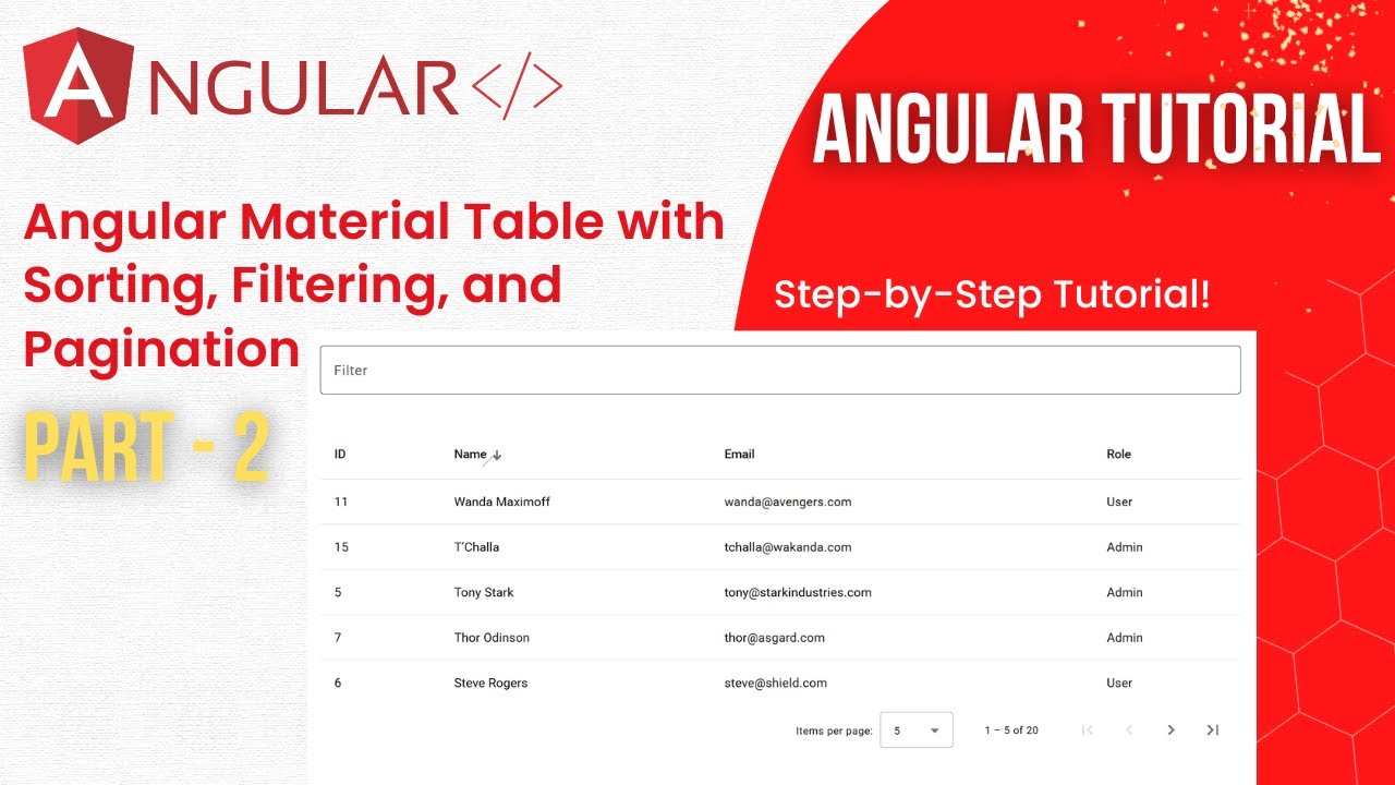 Implementing Angular Material Table with Sorting, Filtering, and Pagination using Angular | Part 2