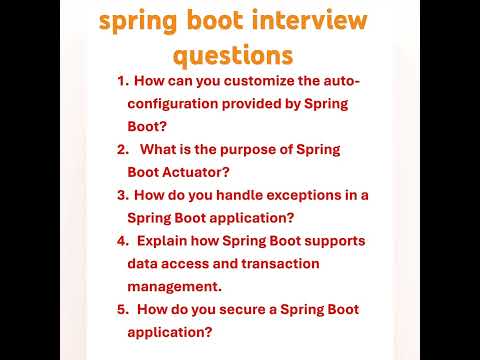 Top spring boot interview questions | daily questions 1 #java #spring boot