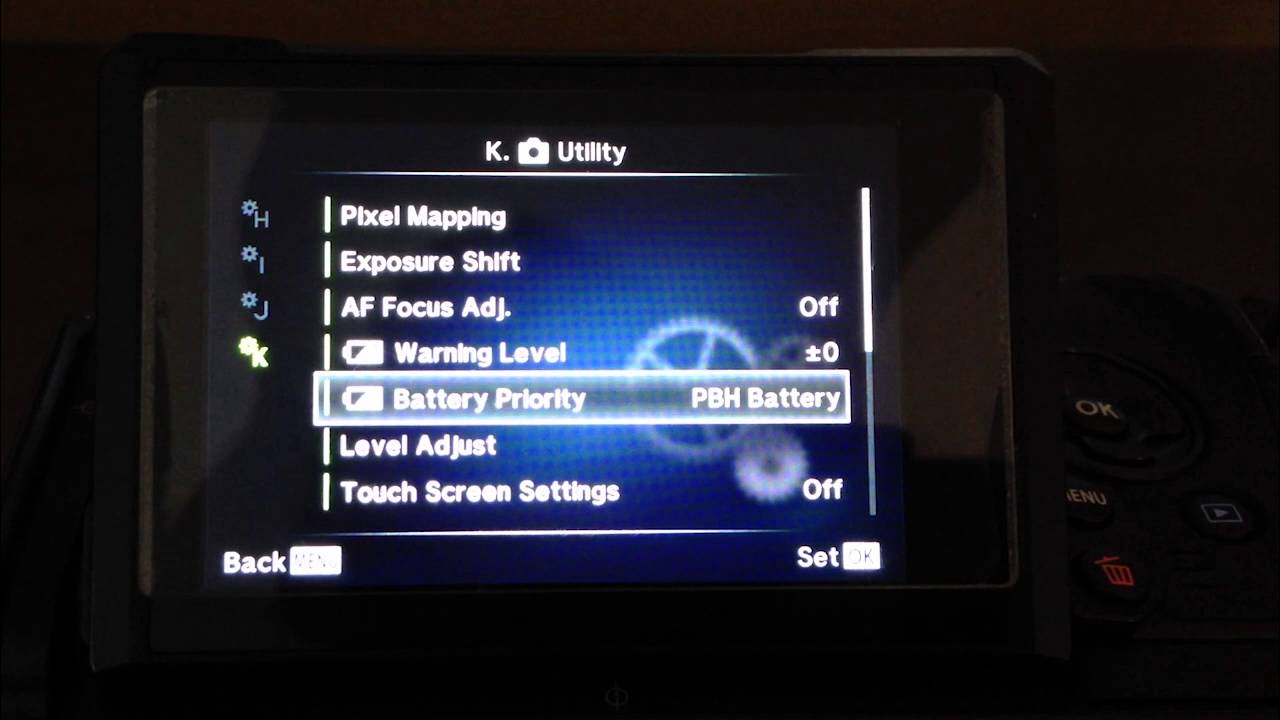 Olympus Custom Menu K walkthrough