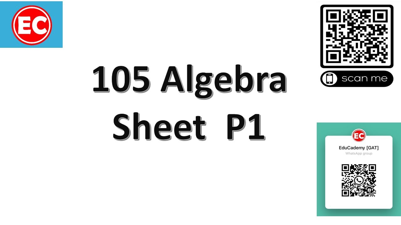 105 Algebra Sheet  P1