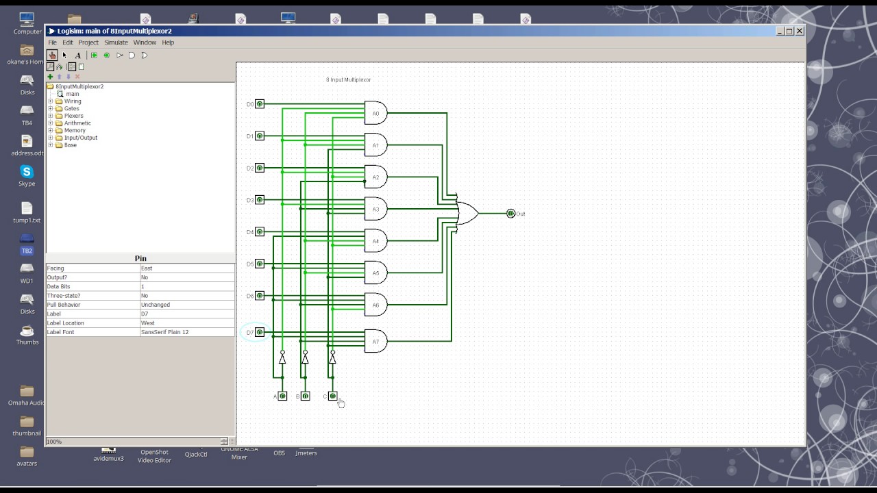 8 to 1 Multiplexer Circuit