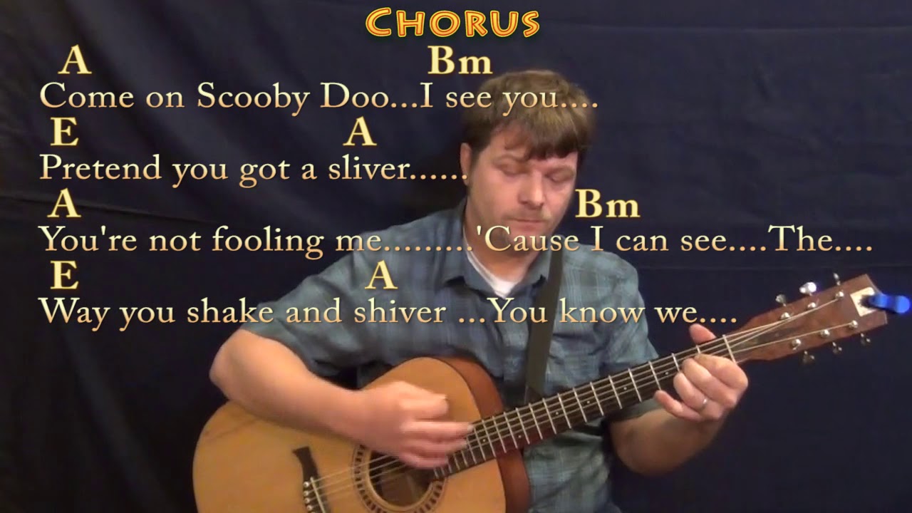 Scooby Doo (TV Theme) Guitar Lesson Chord Chart in A with Chords/Lyrics