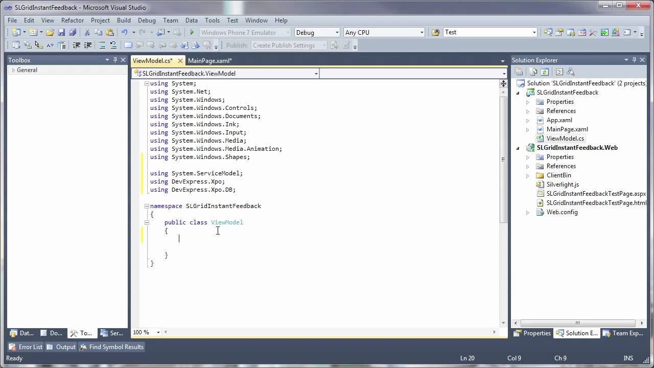 Silverlight Grid Control - Instant Feedback UI Mode
