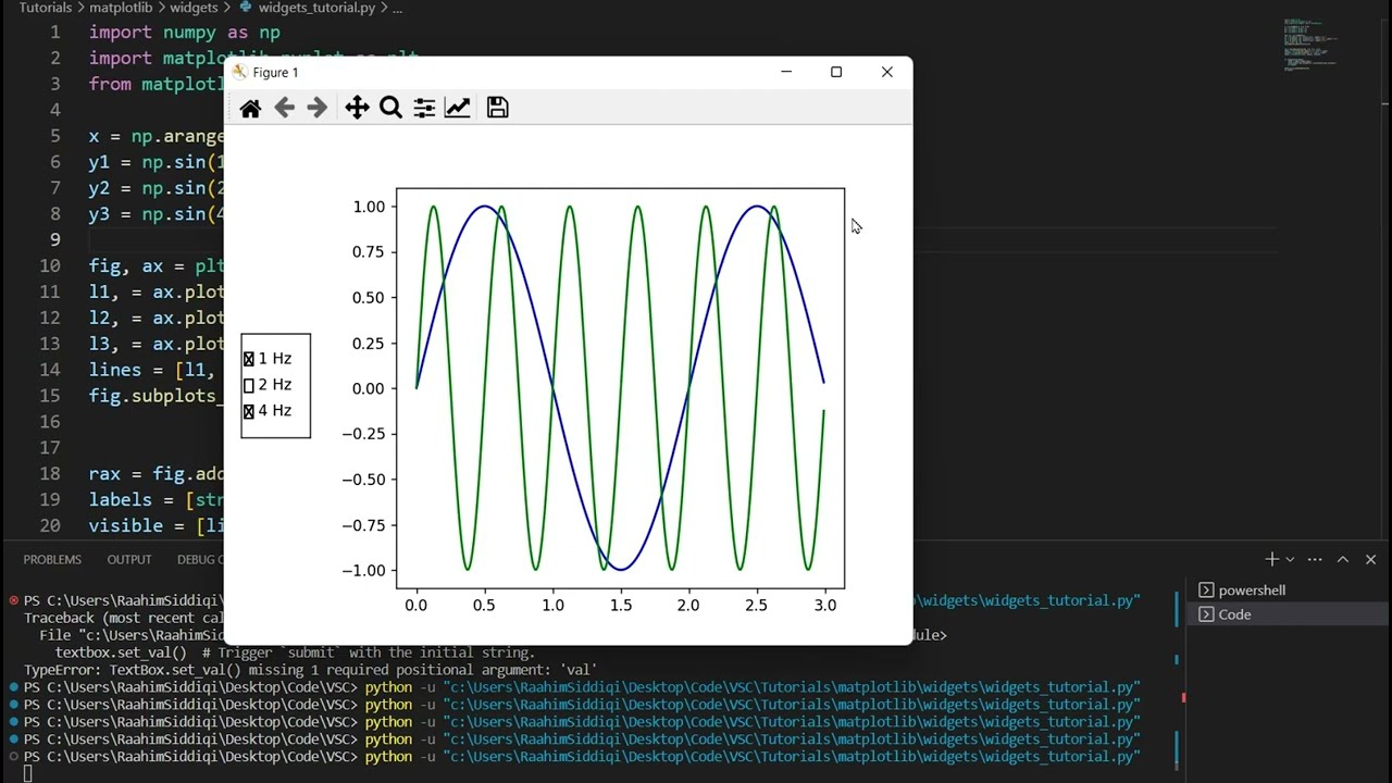 Matplotlib Widgets Tutorial  | Making Interactable Plots in Matplotlib