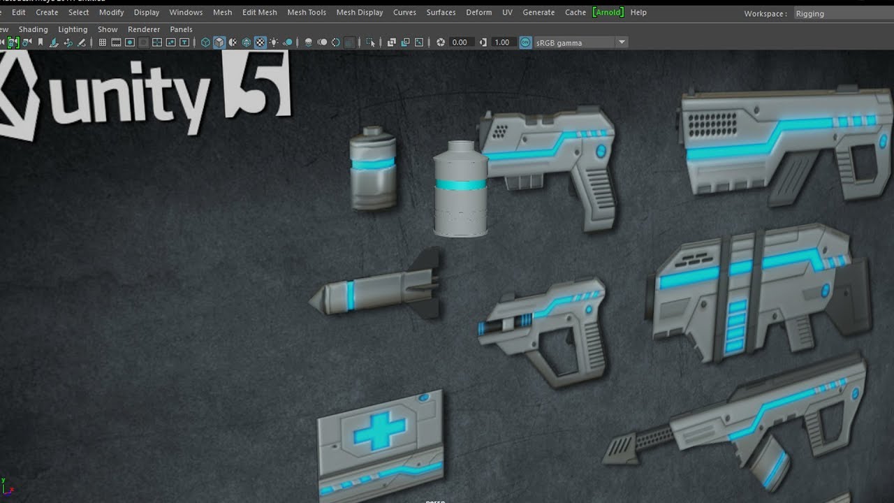 Maya 2017 : Sci-Fi Weapon Kit Modeling Tutorial part 1