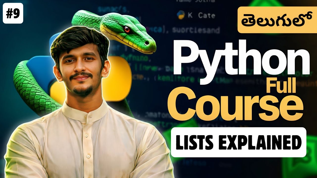 Python Full Course in Telugu | Lists in Python | Python List Tutorial | video 9