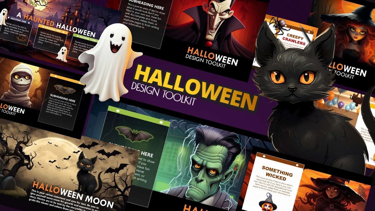 Halloween PowerPoint Template Theme | 12 Slide to Celebrate the Spooky Holiday.