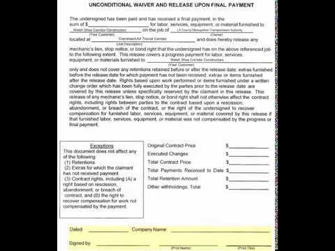 Full and final release form - Fill Out and Sign Printable PDF Template ...