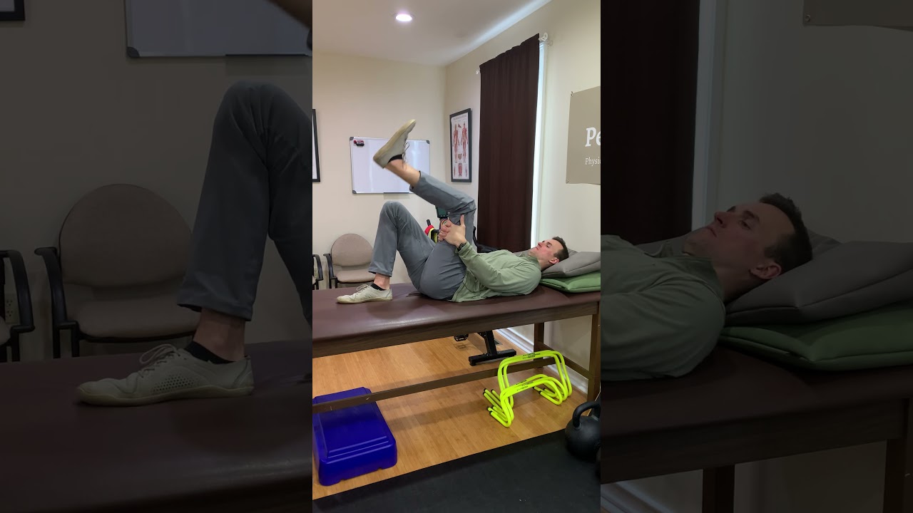 Supine dynamic hamstring stretch