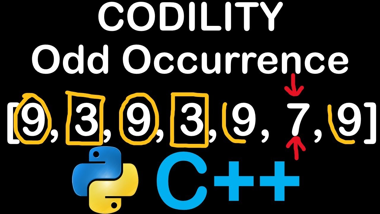 Odd Occurrence Array in Python and C++ Codility Solutions Lesson 2