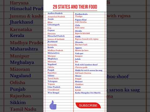 29 states and their traditional food|| #food #states#traditional #didyouknow #shortsfeed