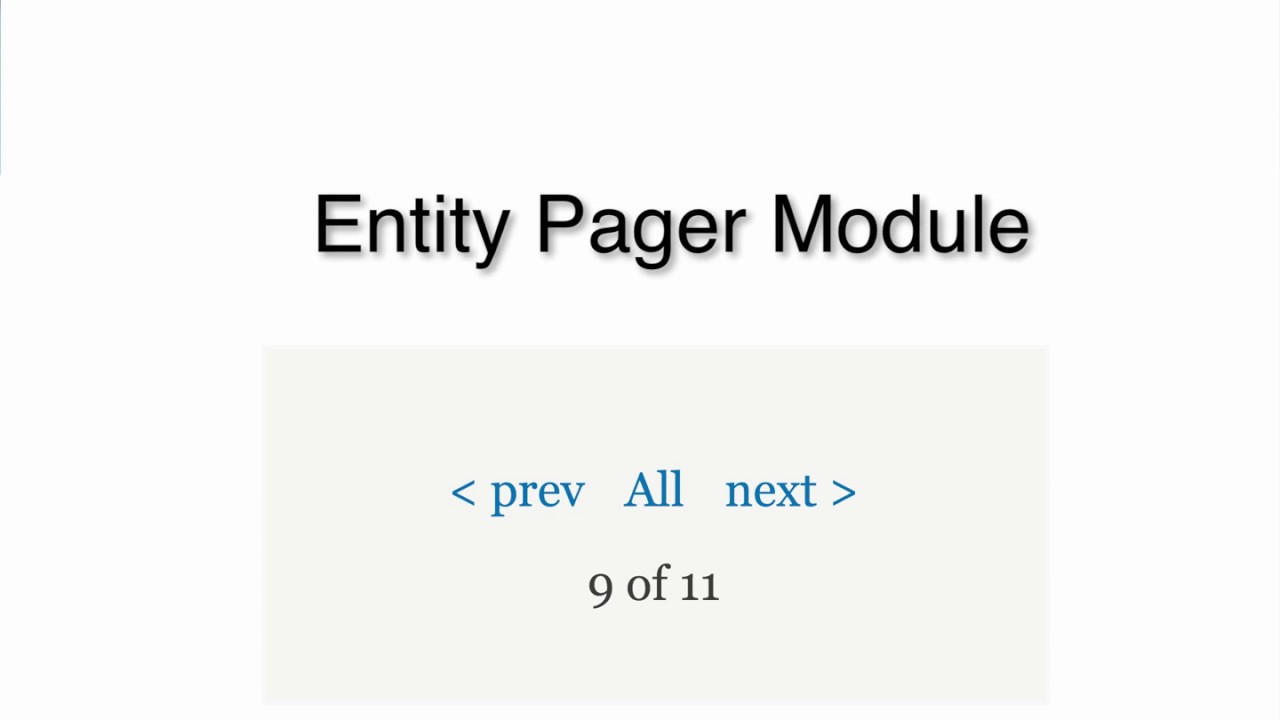 Entity Pager module for Drupal