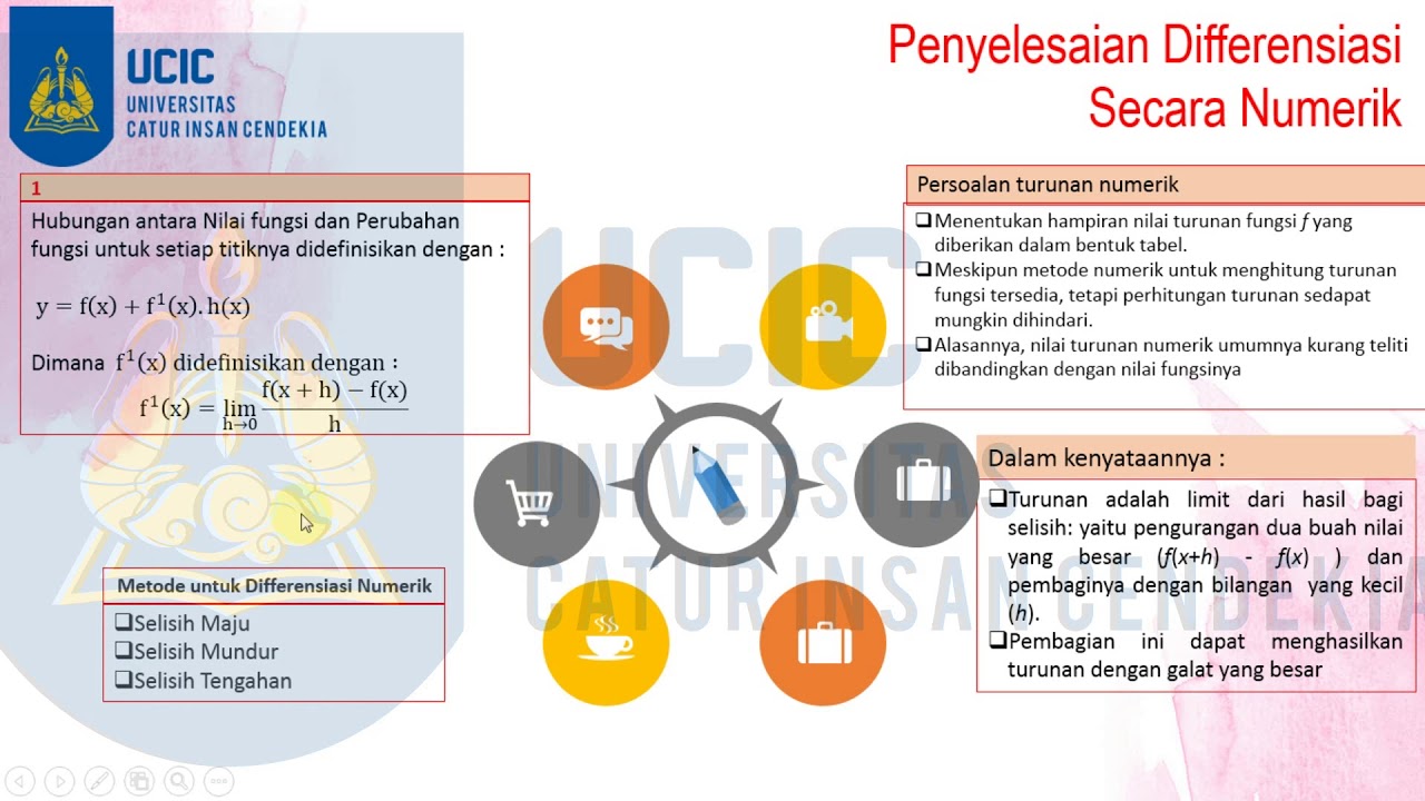 Pertemuan#8 Metode Numerik(Menyelesaikan Persoalan Differensiasi Secara Numerik)